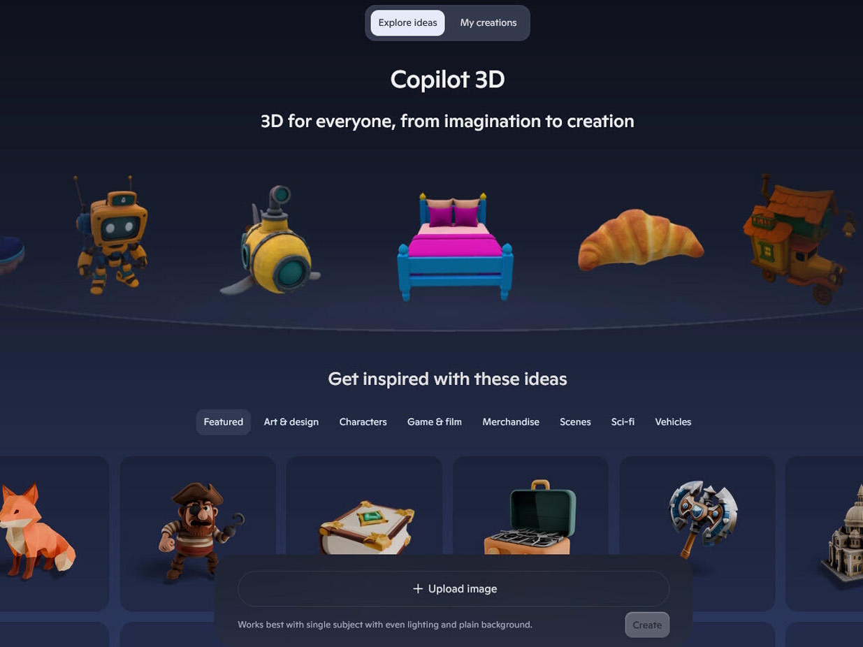 マイクロソフト、「Copilot 3D」を提供--画像1枚から手軽に3Dモデルを作成 - ZDNET Japan